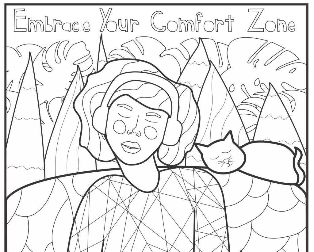 Comforting coloring page: Embracing your comfort zone - Flow Magazine - en