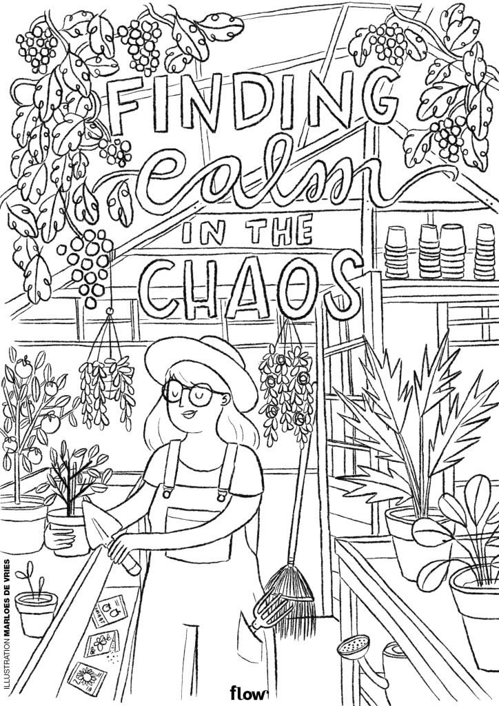Comforting coloring page: finding calm in the chaos - Flow Magazine - en