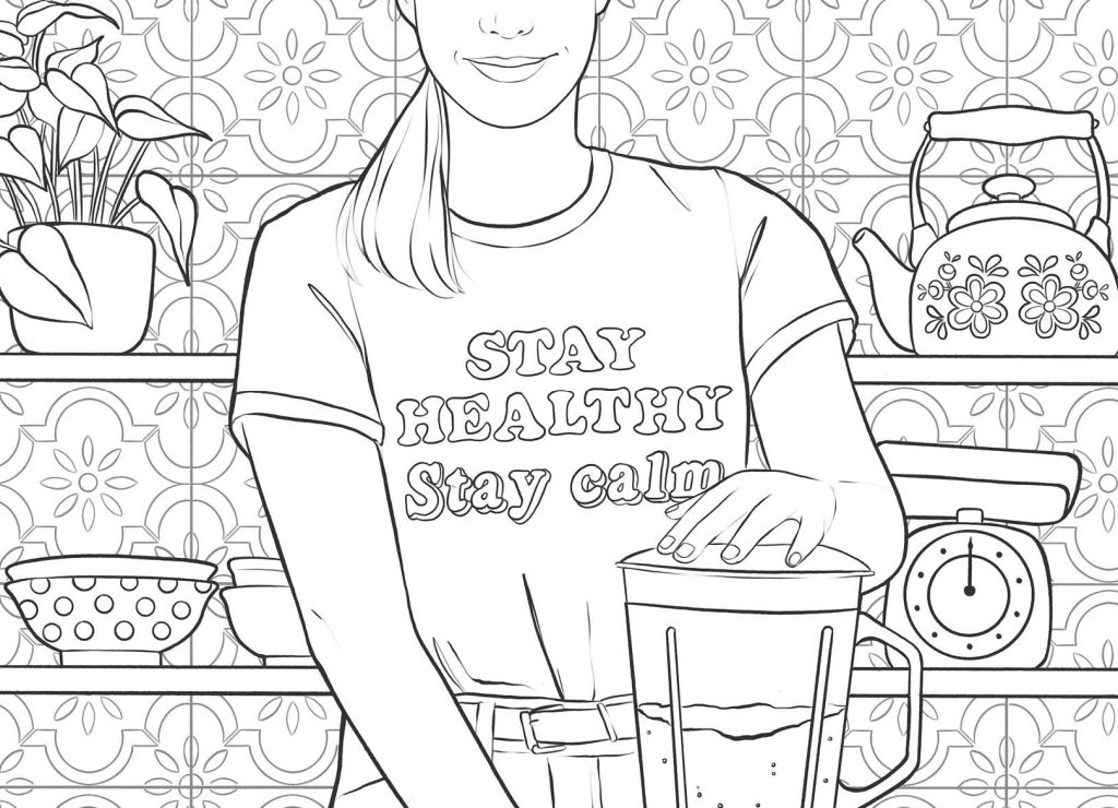 Comforting coloring page: Stay healthy, stay calm - Flow Magazine - en