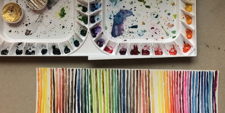 Color meditation: Painting the same shape over and over again